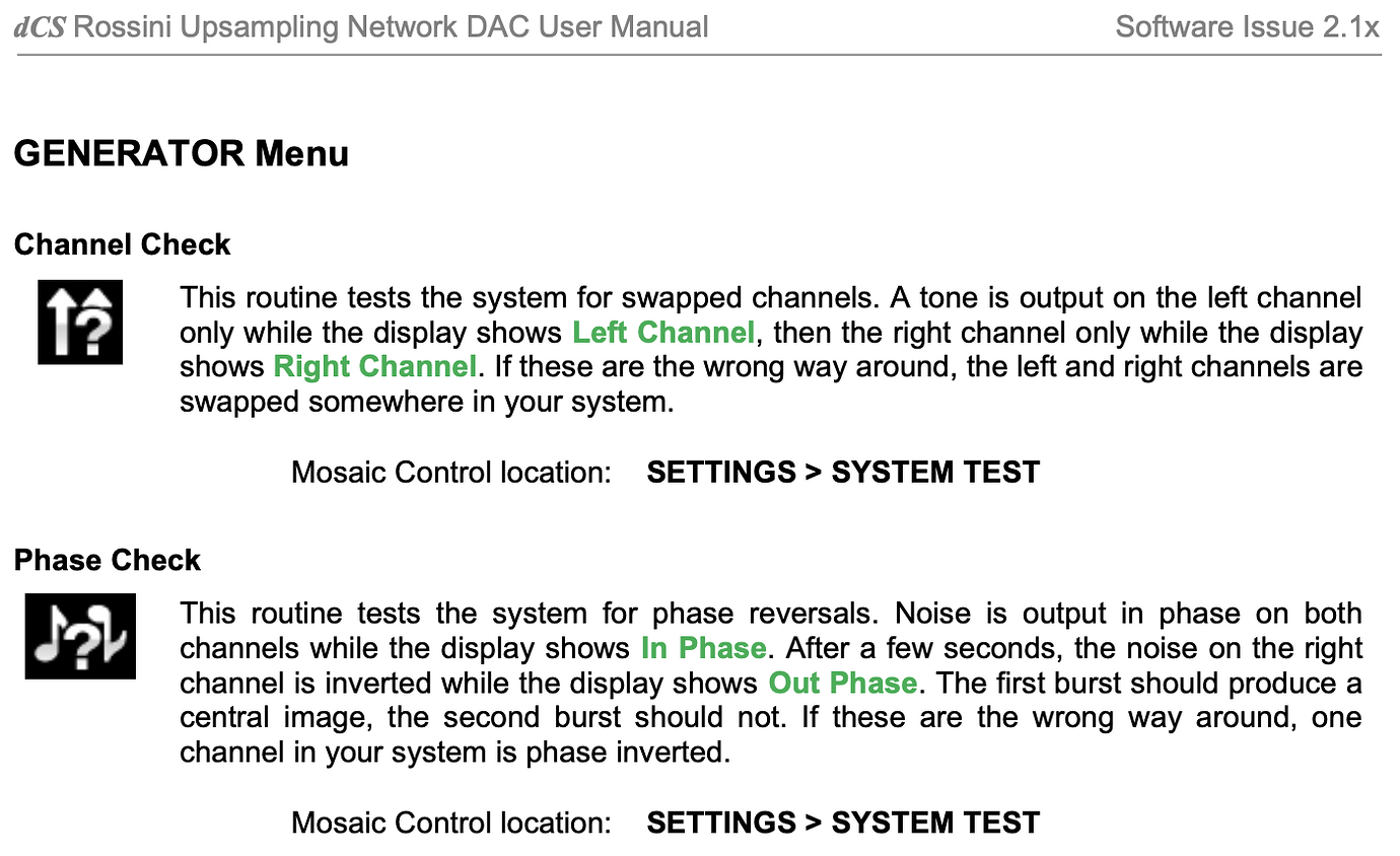 How to use and set the correct phase using Mosaic's System check-> Phase check - Support - dCS ...